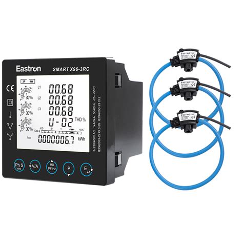 Smart X96 3rc Rogowski Coil Connect 96x96 Panel Mounted Multi Function Power Analyzer
