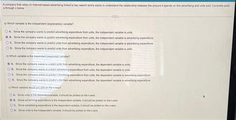 Solved A Which Variable Is The Independent Explanatory