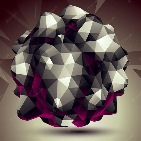 Premium Vector Abstract Asymmetric Vector Monochrome Object Constructed From Different