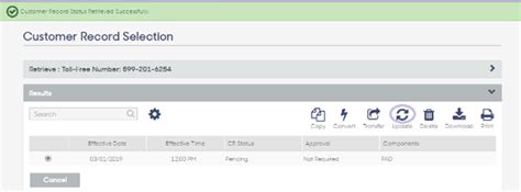tfnregistry ui how do i use the update icon via the rec page somos