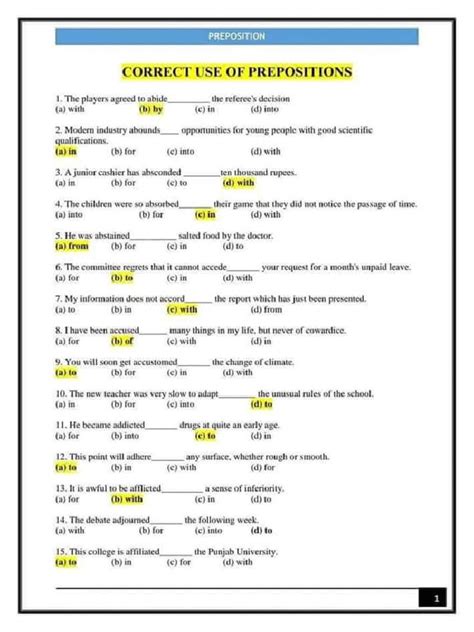 Prepositions Notes Sst Pdf