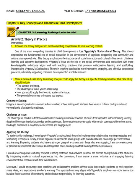 Unit 1chapter 3 Activity No 2 Pdf Learning Psychology