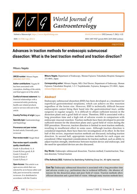 Pdf Advances In Traction Methods For Endoscopic Submucosal Dissection What Is The Best
