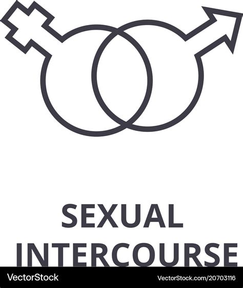 Sexual Intercourse Thin Line Icon Sign Symbol Vector Image