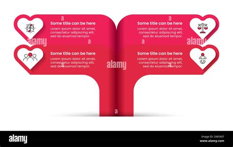 Infographic Template With Icons And 4 Options Or Steps Love Tree Can Be Used For Workflow
