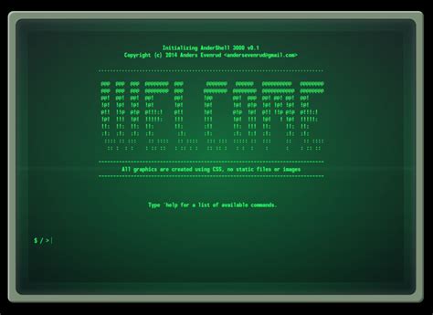 Github Andersevenrudretro Css Shell Demo Andershell 3000 Retro