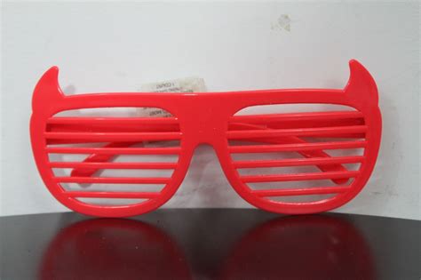 Red Shutter Shades 1980s New Wave Costume Accessory Glasses Retro Party Adult Stephen Franks