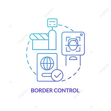 Border Control Blue Gradient Concept Icon Abstract Checkpoint Security Vector Abstract