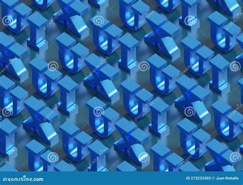 UI UX Text In Three Dimensions Seamless Pattern Isometric Background Stock Illustration