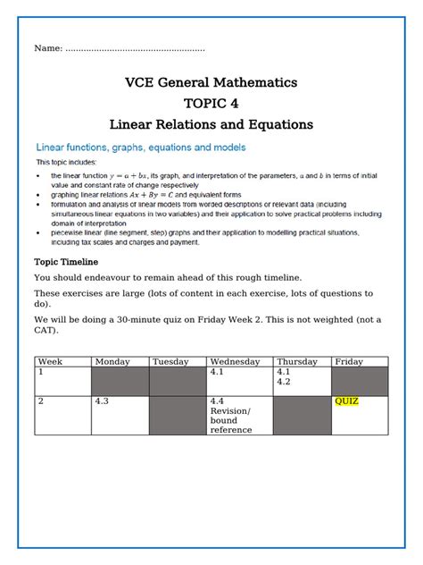 Topic 4 Linear Functions Graphs Equations And Models 10 Pdf