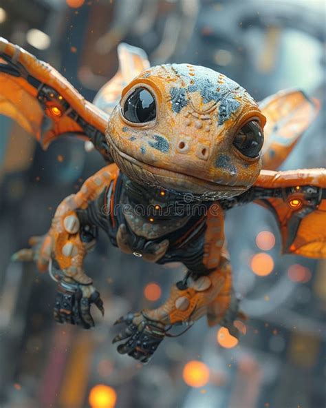 Ai Generated Illustration Of A Close Up Of A Cute Alien Stock