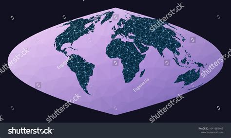 World Map Connection Craster Parabolic Projection Stock Vector Royalty Free 1641685465