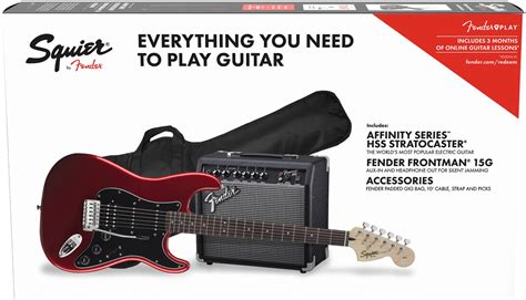 Fender Squier Affinity Series Stratocaster Pack Hss Il Candy Apple Red Muziker