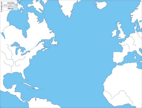 Atlantic Ocean World Map