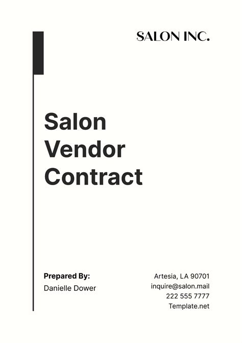 Salon Vendor Contract Template Edit Online And Download Example
