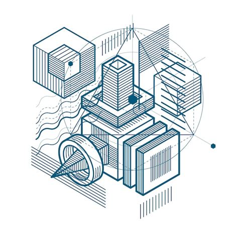 Premium Vector Isometric Abstract Background With Linear Dimensional Shapes Vector 3d Mesh