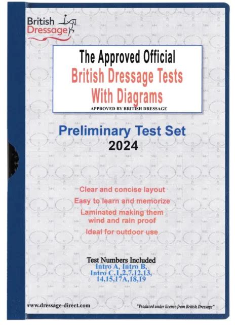 2024 Preliminary Test Set Dressage Tests Prelim Diagrams Intro A B C £21 95 Picclick Uk
