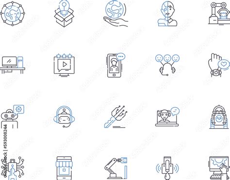Future Technologies Outline Icons Collection Ai Robotics Automation Virtual Reality Quantum