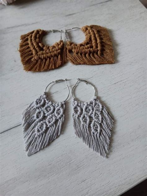 140 Ideas De Aretes Macrame En 2025 Macramé Joyería De Macramé