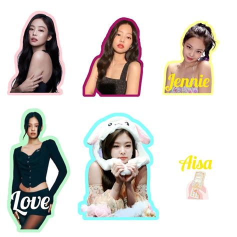 Jennie Sticker Korean Stickers Cute Stickers Black Pink
