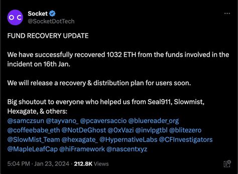 Socket Protocol Berhasil Mengembalikan Mayoritas Eth Yang Hilang Akibat