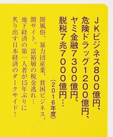 日本の 地下経済 最新白書 闇 蠢く26 5兆円の真実 闇風俗 暴力団産業 貧困ビジネス 闇サイト 富裕層の税金逃れ 門倉貴史 雑学知識