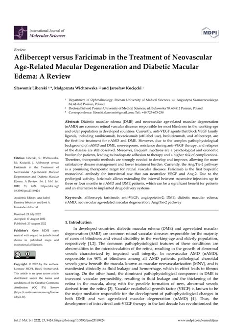 Pdf Aflibercept Versus Faricimab In The Treatment Of Neovascular Age Related Macular