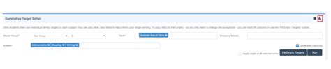 How To Use The Summative Target Setter Bromcom Documentation Centre