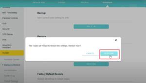 Backup And Restore Configuration Settings In TP Link Router