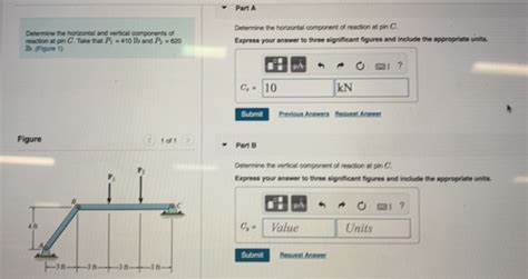 solved part a determine the horizontal component of reaction