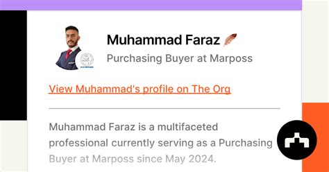 Muhammad Faraz 🪶 Purchasing Buyer At Marposs The Org