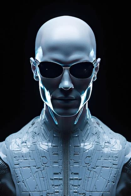 Premium Ai Image Artificial Intelligence Android On A Black Background