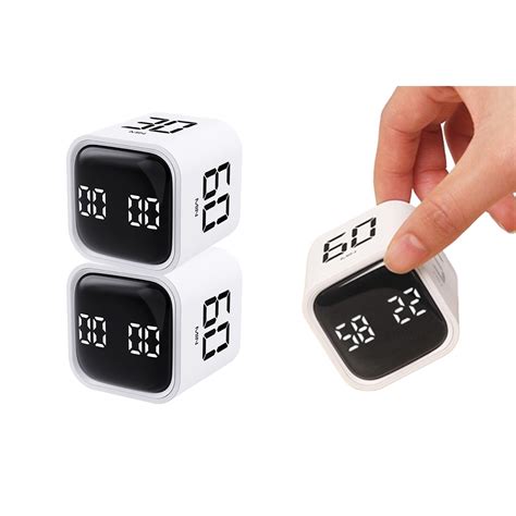 2pcs Gravity Cube Timer Rotation Timer Kitchen Timer Gravity Sensor