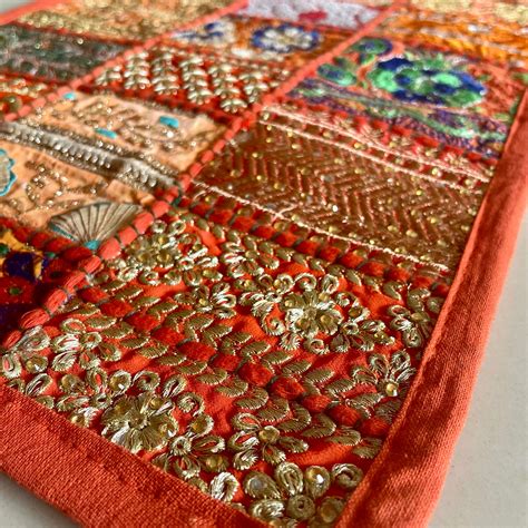 Orange Patchwork Table Mats Set Of 2 Orange Patchwork Table Mats Set Of 2