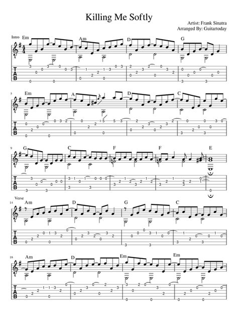 Killing Me Softly FINGERSTYLE GUITAR