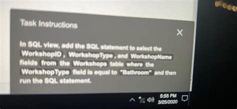 Solved Task Instructions Х In Sql View Add The Sql