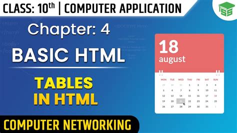 Class 10 Computer Application Explain Tables In Html Chapter 4