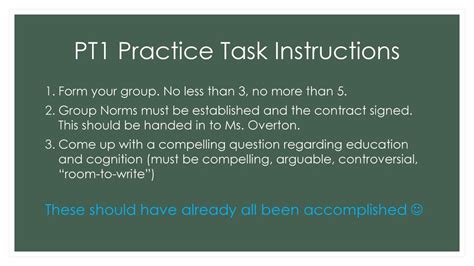 Performance Task 1 Pick Up A Paper Describing The Process For PT1 From