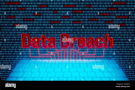 Data Breach Computer Keyboard Binary Code In The Background Data