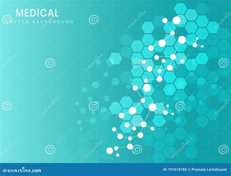 Abstract Molecular Structure On Light Blue Background Medical And