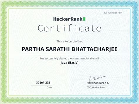 Partha Bhattacharjee On Linkedin Java Hackerrank Programming
