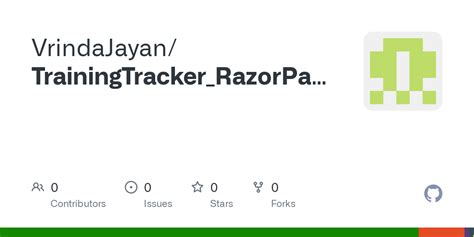 Github Vrindajayantrainingtrackerrazorpage