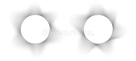 Round Sound Wave Frames Circular Lines Pattern Radial Curvy Shapes Geometric Concentric