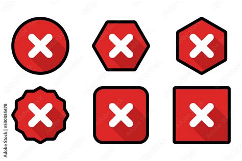Wrong Marks Icon Set Cross Marks Rejected Disapproved No False Not Ok Wrong Choices Task