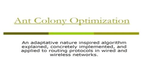 Free Download About Ant Colony Optimization Powerpoint Presentation