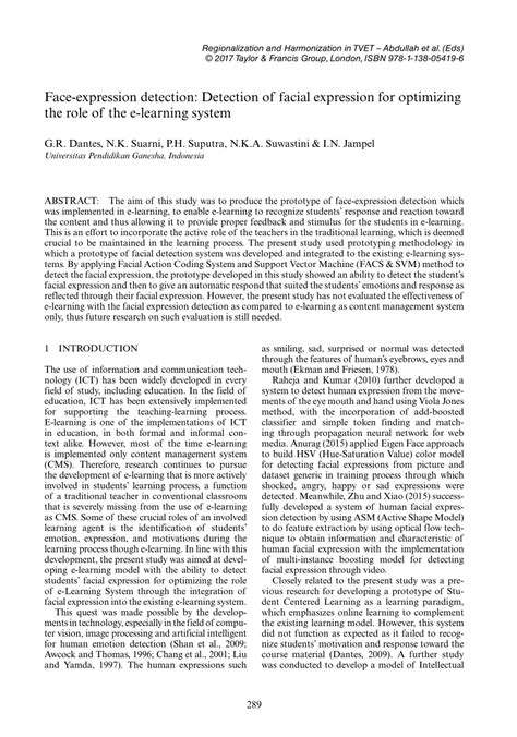 pdf face expression detection detection of facial expression for
