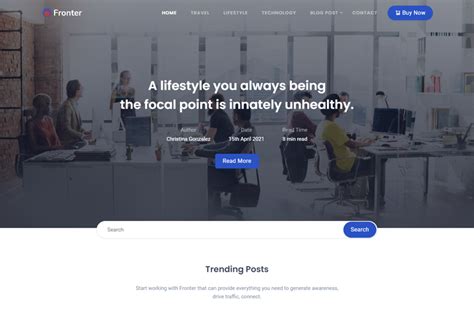 Fronter React Js One Page And Multipurpose Parallax Template