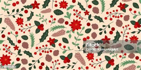 식물 크리스마스 완벽 한 패턴 와 전나무 가지 호랑가시나무 꽃 와 열매 낙서 드로잉에 대한 스톡 벡터 아트 및 기타 이미지 낙서 드로잉 크리스마스 호랑가시나무