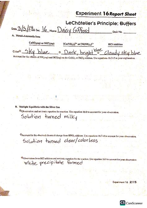 Experiment Report Sheet CHEM Studocu