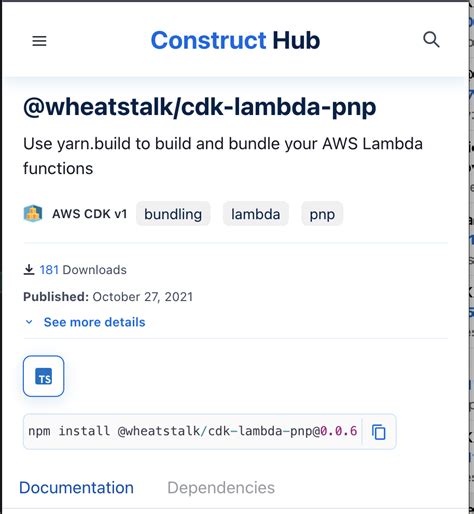 Package Page Display Aws Cdks Version With Which The Package Was Created · Issue 427